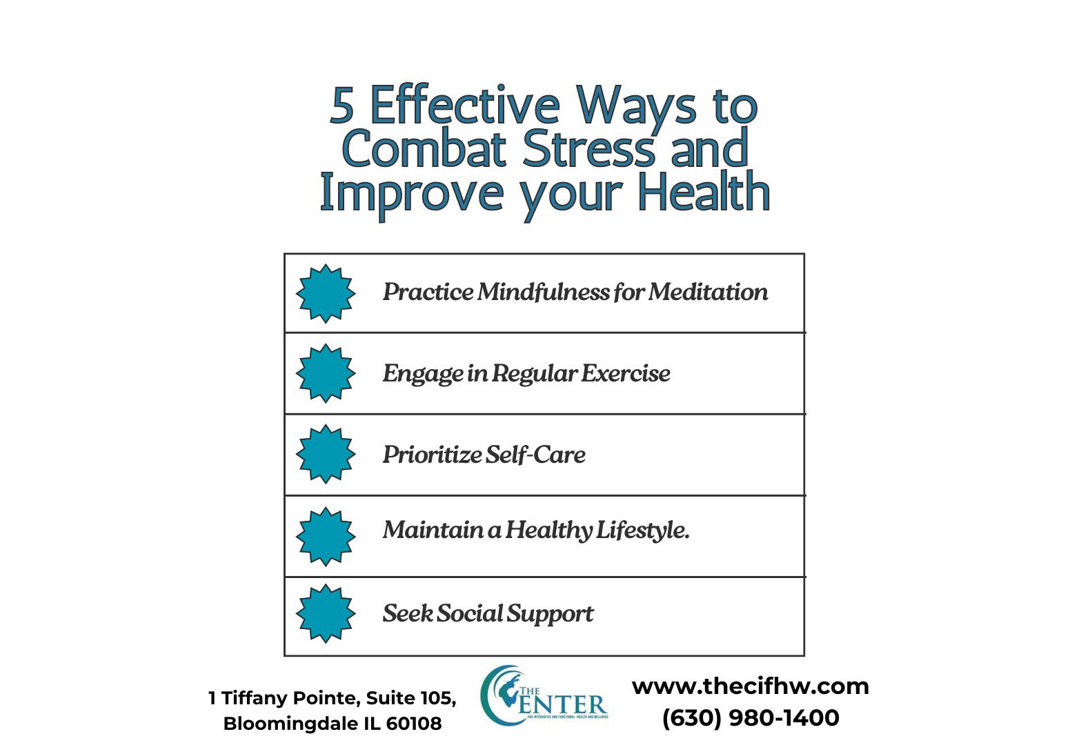 5 Effective Ways to Combat Stress and Improve Your Health | The Center ...